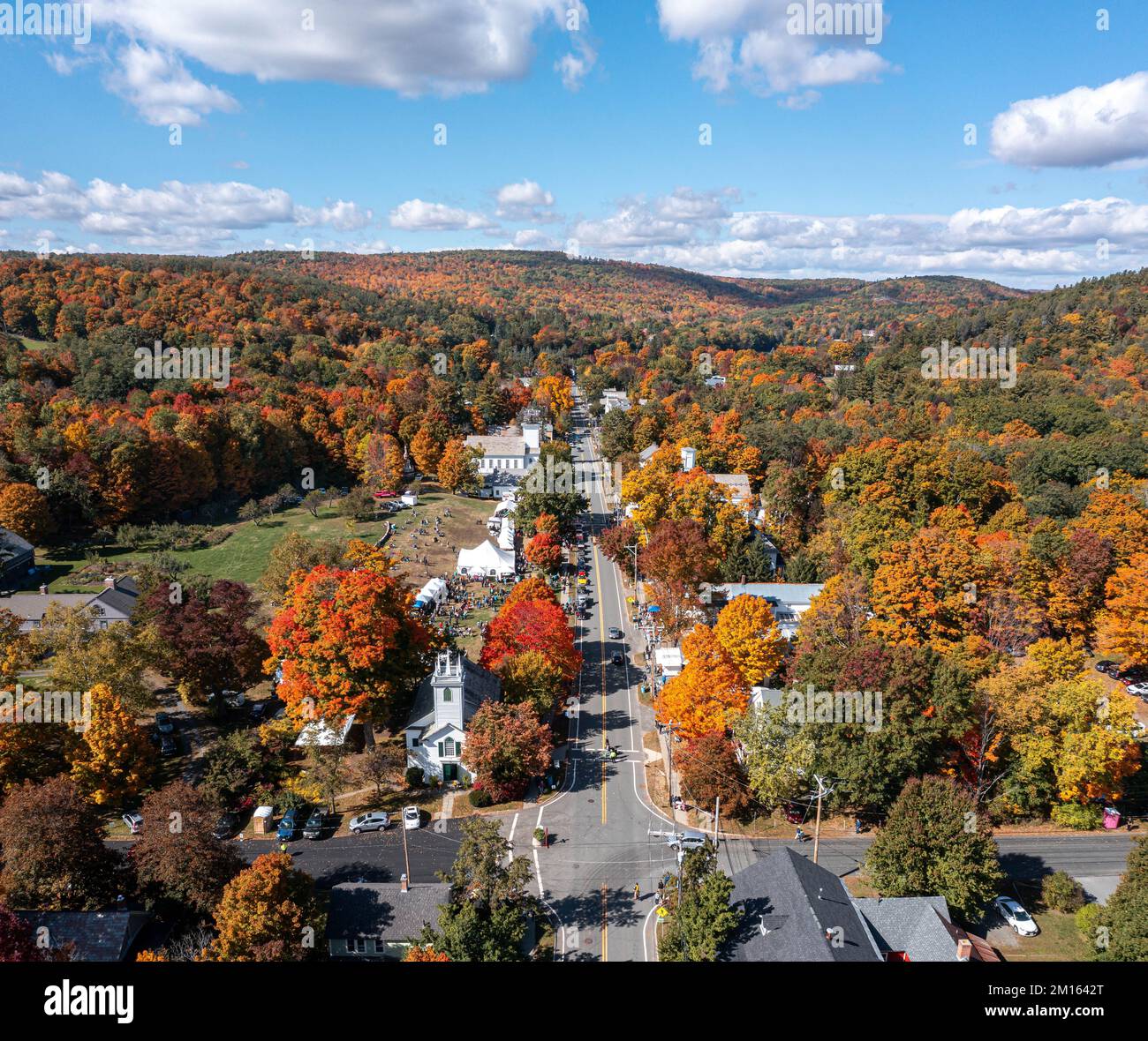 An aerial view of street during the fall festival Stock Photo - Alamy