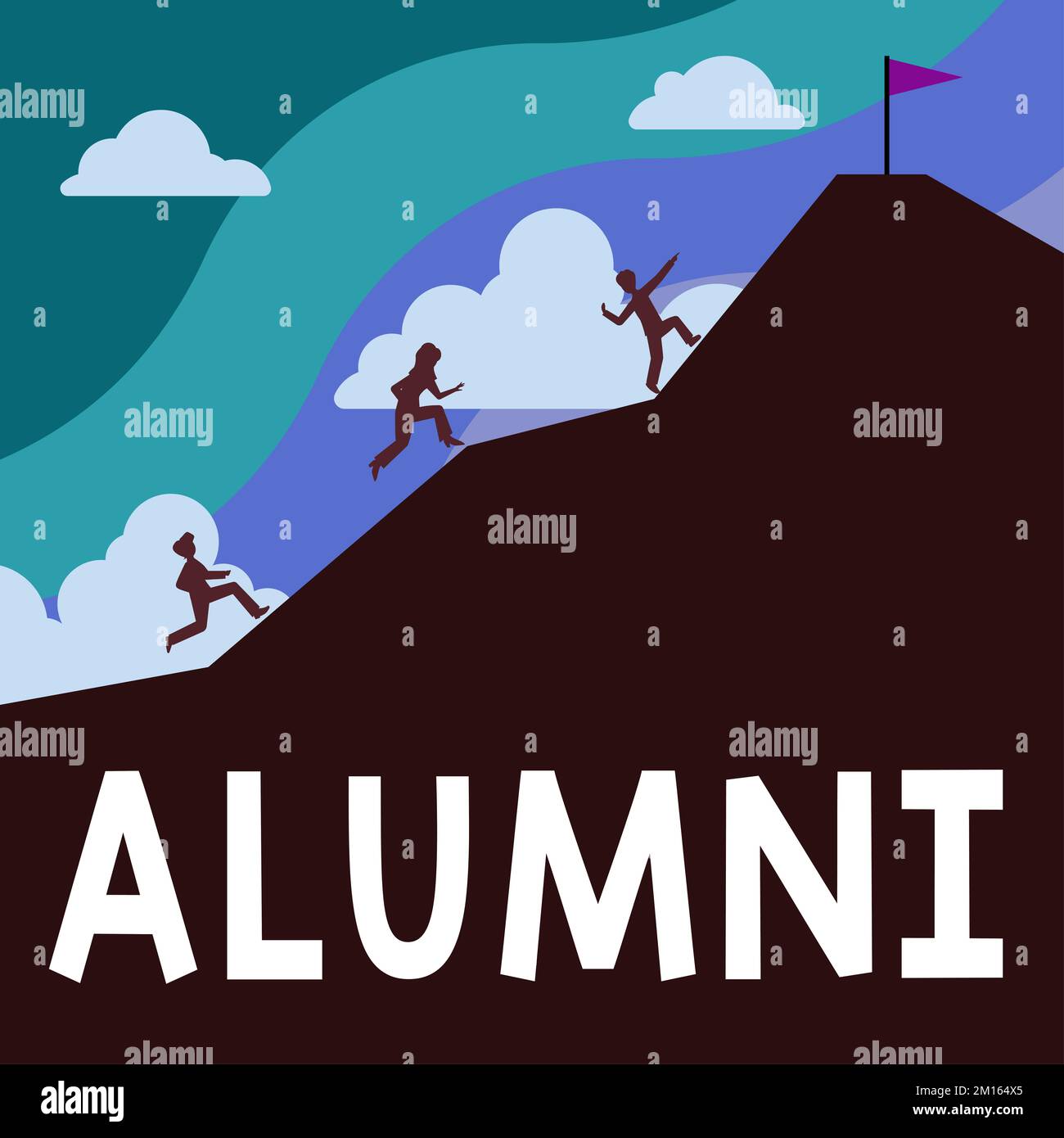 Text showing inspiration Alumni. Business idea former pupil or student ...