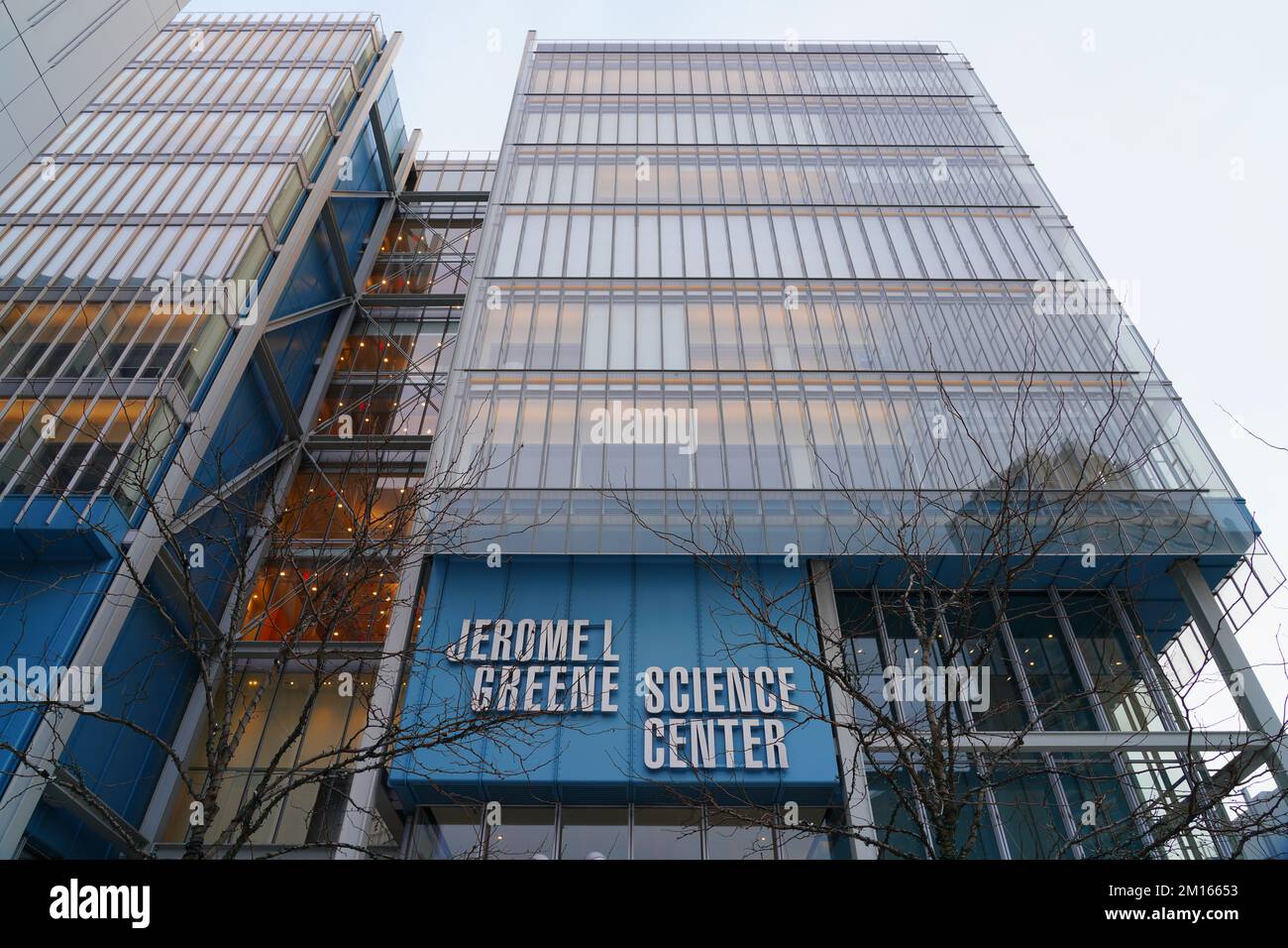 NEW YORK, NY -4 DEC 2022- View of the Jerome L. Greene Science Center ...