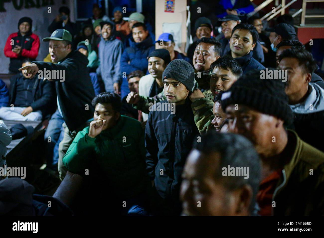 Nepal. 9th Dec, 2022. Nepali supporters of Croatia cheers while ...