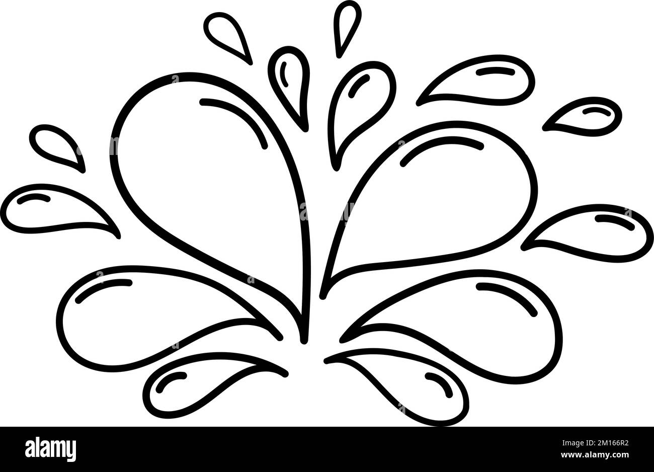 Contour Waterdrop Icon Hand Drawn Splash Blobs Simple Illustration