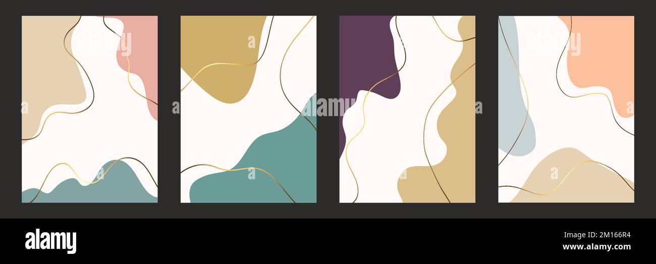 Abstract backgrounds isolated in frames. Abstract set. Pastel colors ...