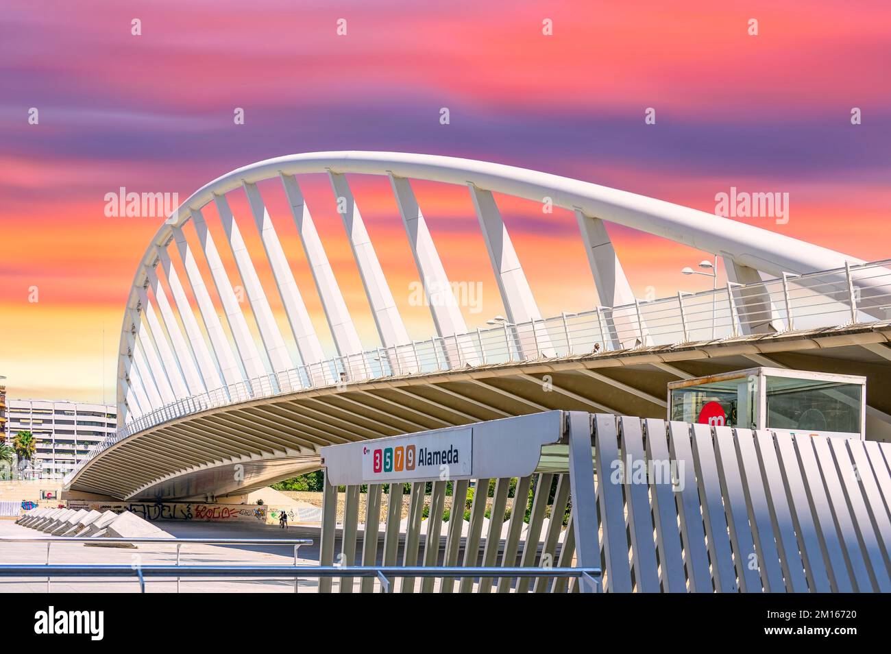 Alameda or Calatrava Bridge In Valencia, Spain Stock Photo - Alamy