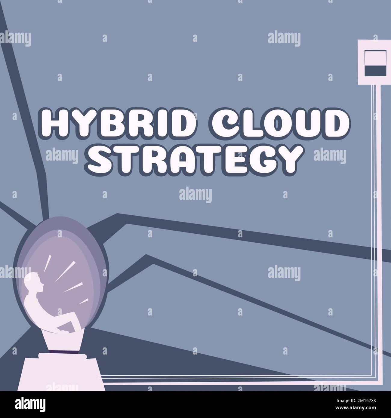 Hand Writing Sign Hybrid Cloud Strategy Business Approach Cloud Computing Setting That Uses A