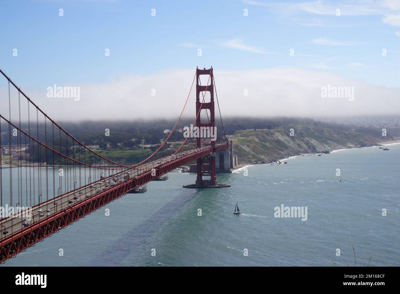 Golden Gate bridge, California, USA. A suspension bridge spanning the ...