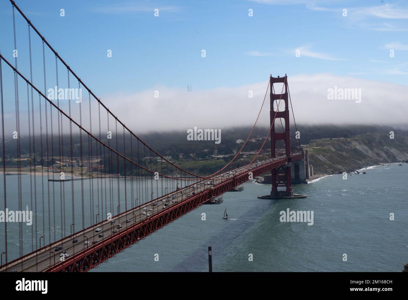 Golden Gate bridge, California, USA. A suspension bridge spanning the ...