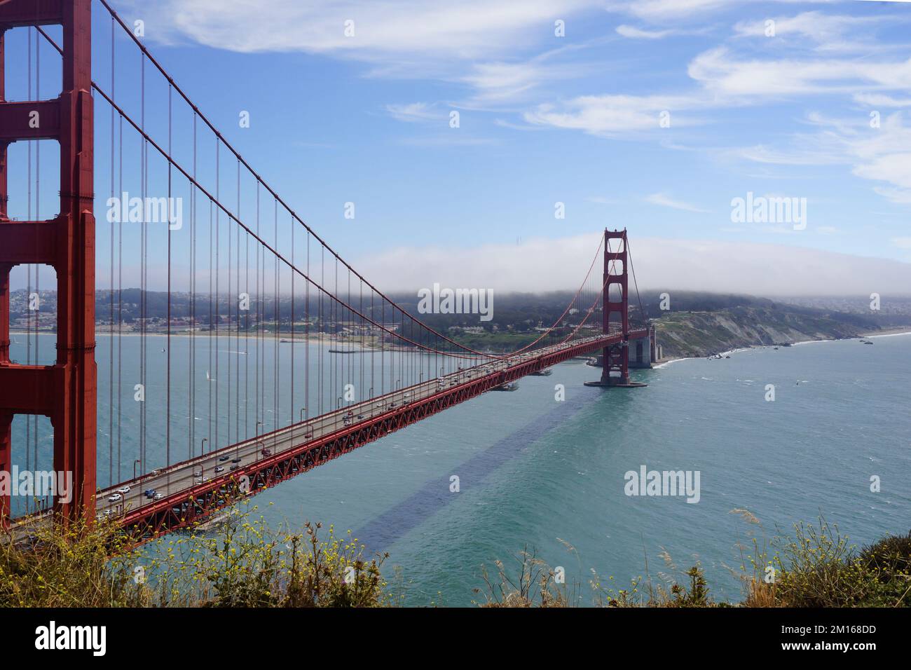 Golden Gate bridge, California, USA. A suspension bridge spanning the ...