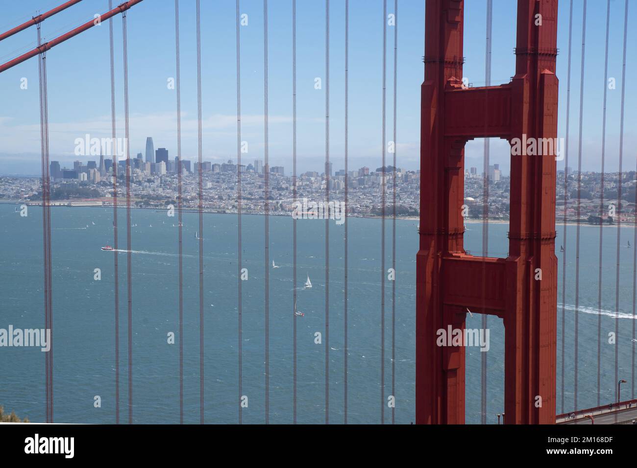 Golden Gate bridge, California, USA. A suspension bridge spanning the ...
