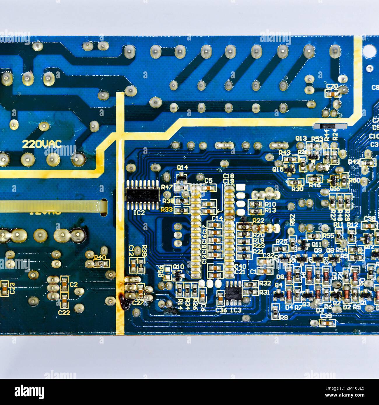 High tech electronic circuit board, isolated on white background Stock ...