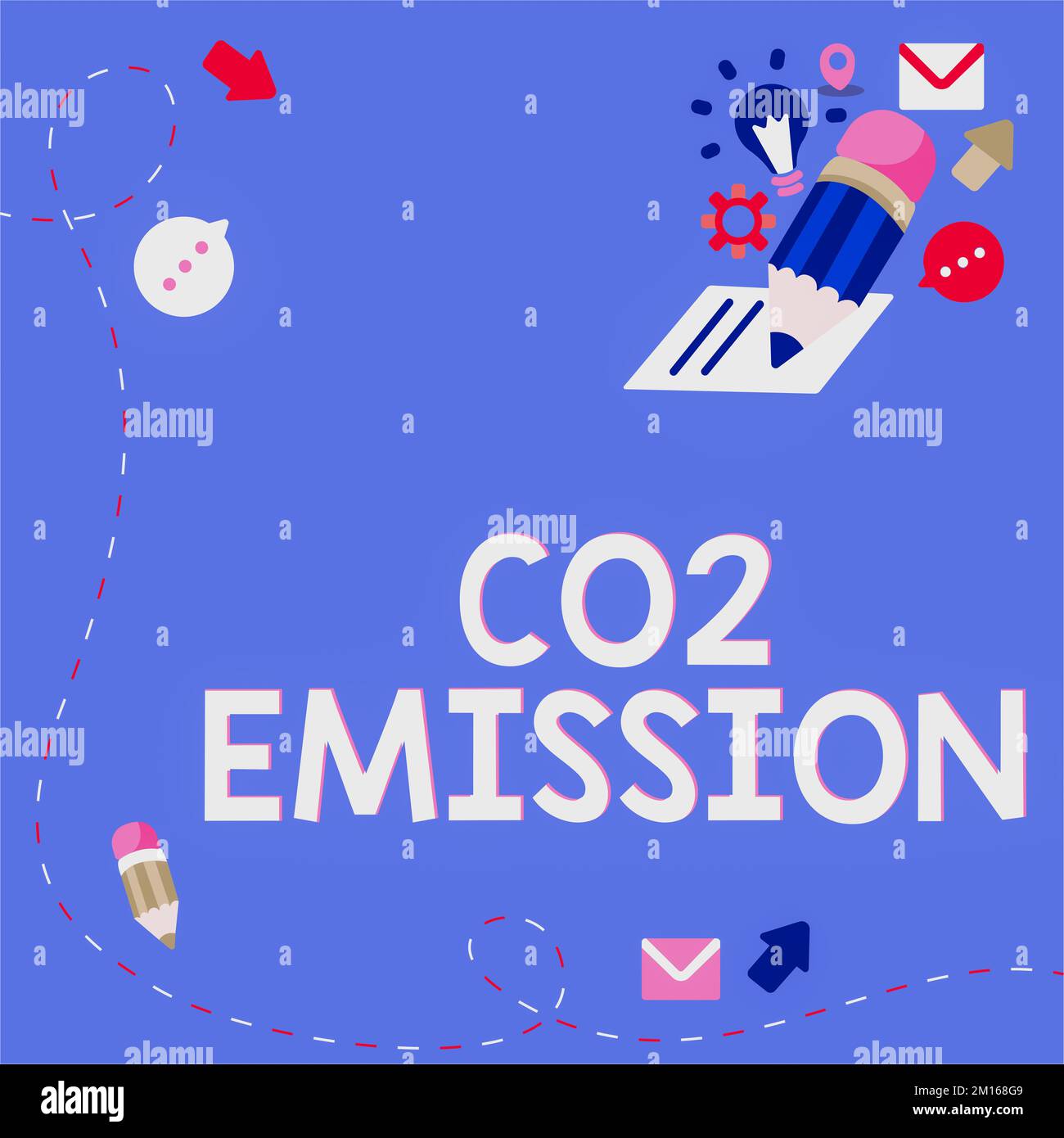 Hand writing sign Co2 Emission. Word for Releasing of greenhouse gases ...