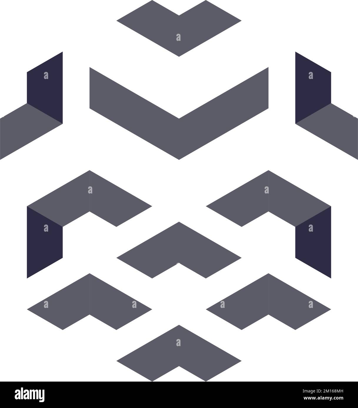 Hexagonal Triangles Logo illusion generative pattern illustration Stock ...