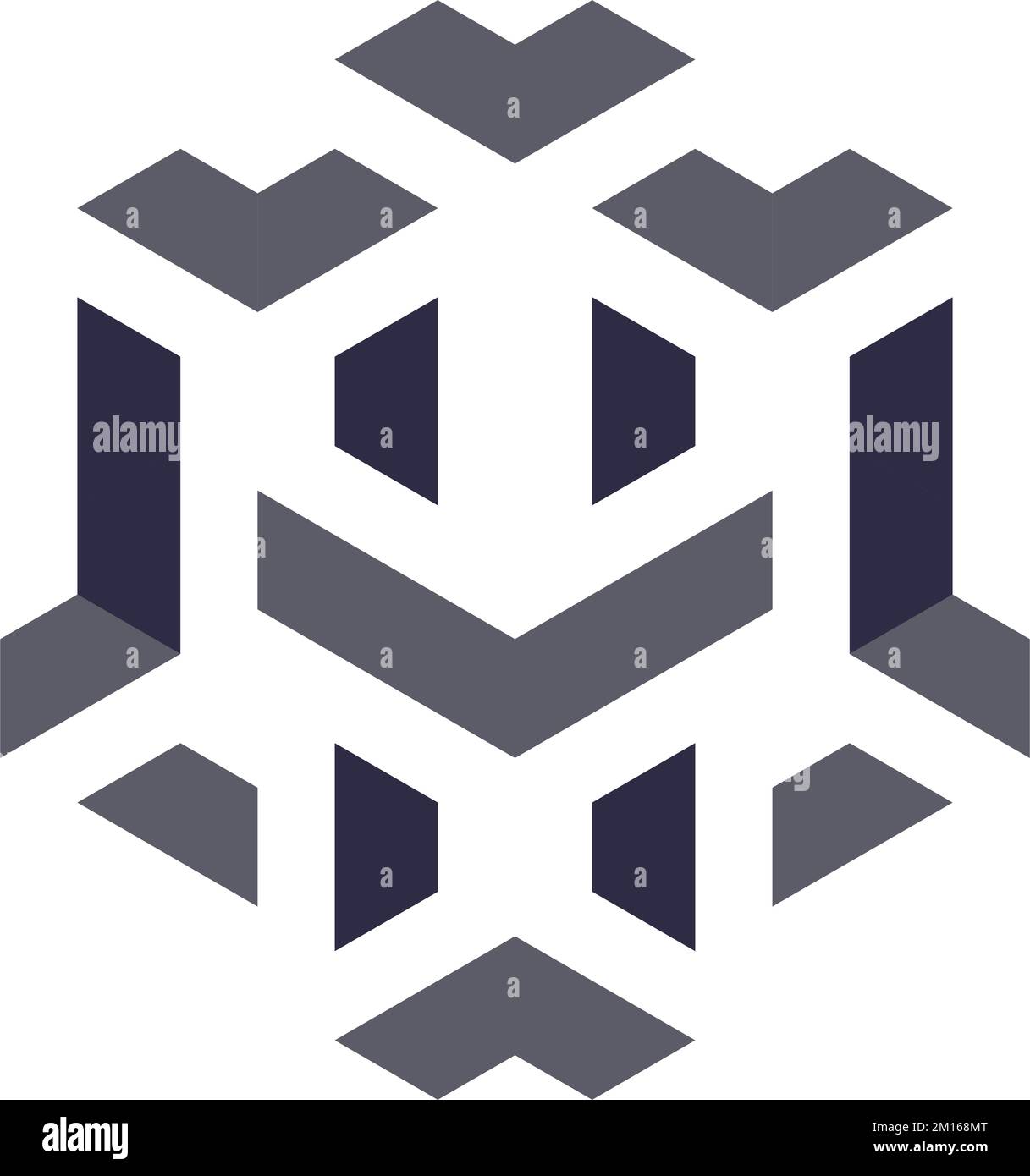 Hexagonal Triangles Logo illusion generative pattern illustration Stock ...