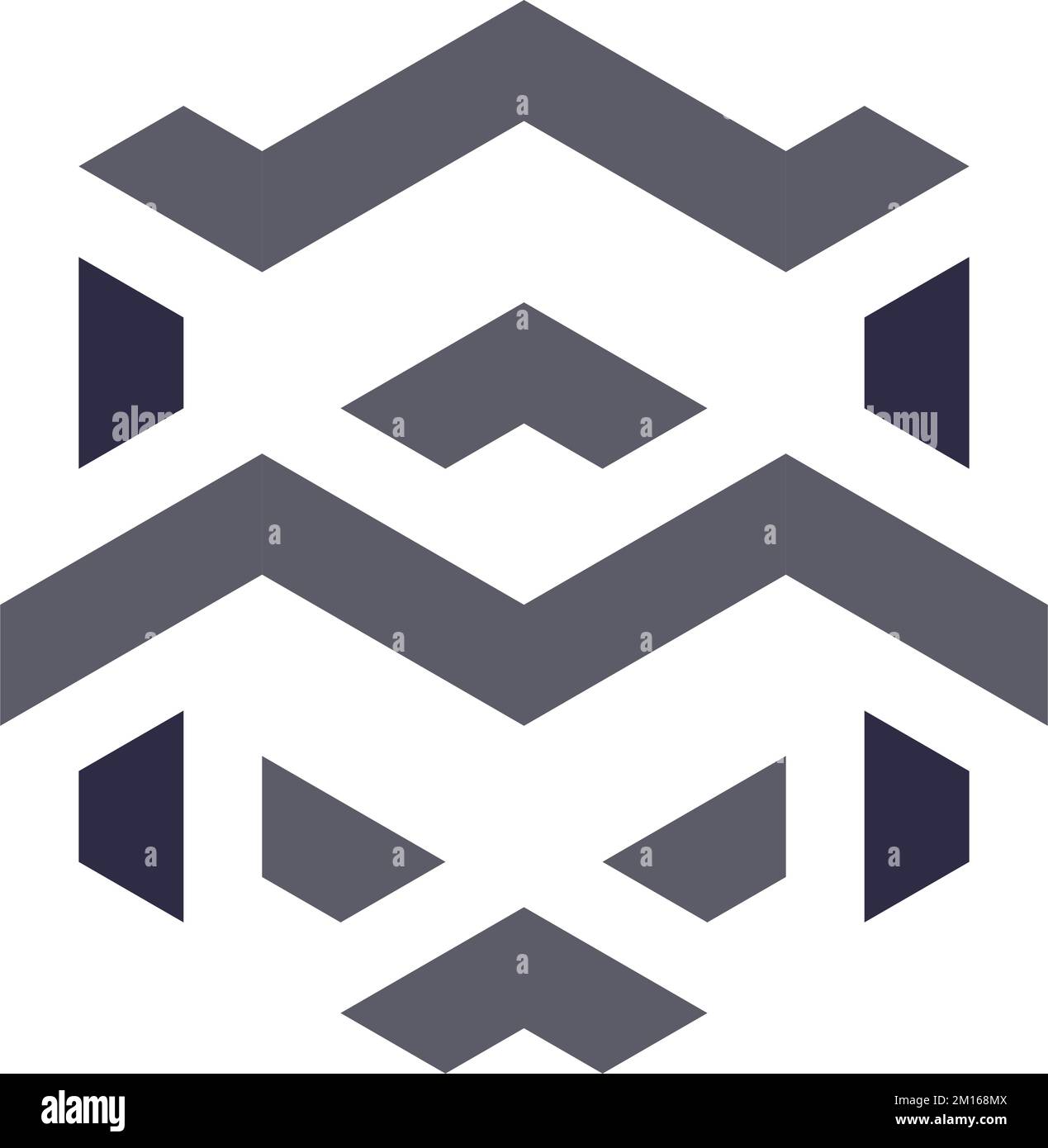 Hexagonal Triangles Logo illusion generative pattern illustration Stock ...