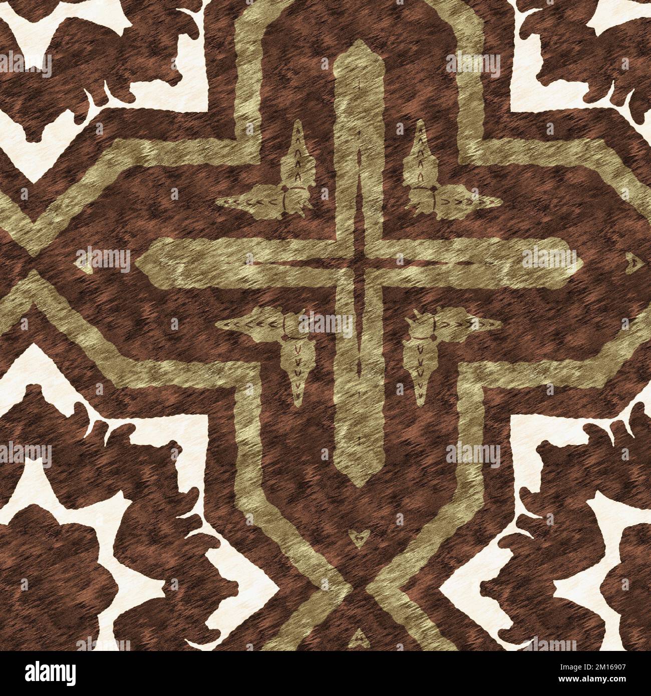 Mosaic geometric dark brown seamless texture pattern. Trendy ...