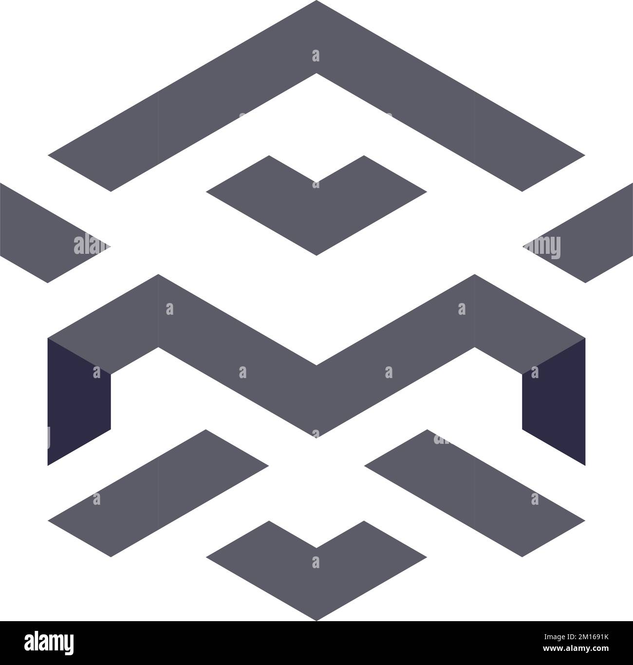 Hexagonal Triangles Logo illusion generative pattern illustration Stock ...