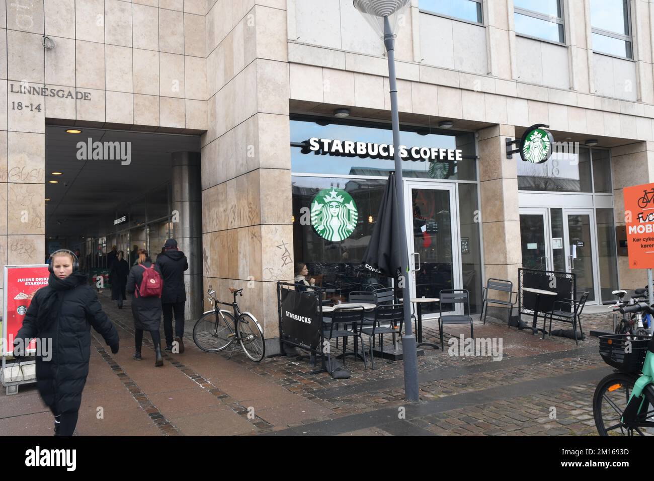 Copenhagen/Denmark/10 December 2022/Seattle caoffe chain starbucks ...