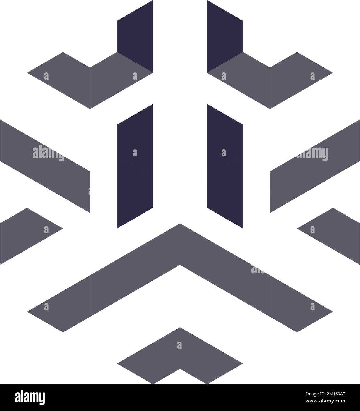 Hexagonal Triangles Logo illusion generative pattern illustration Stock ...