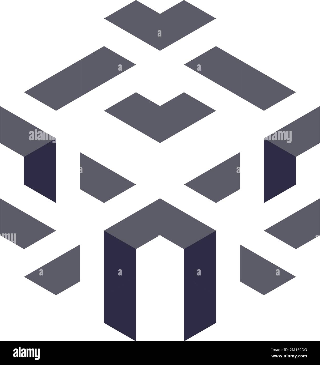 Hexagonal Triangles Logo illusion generative pattern illustration Stock ...