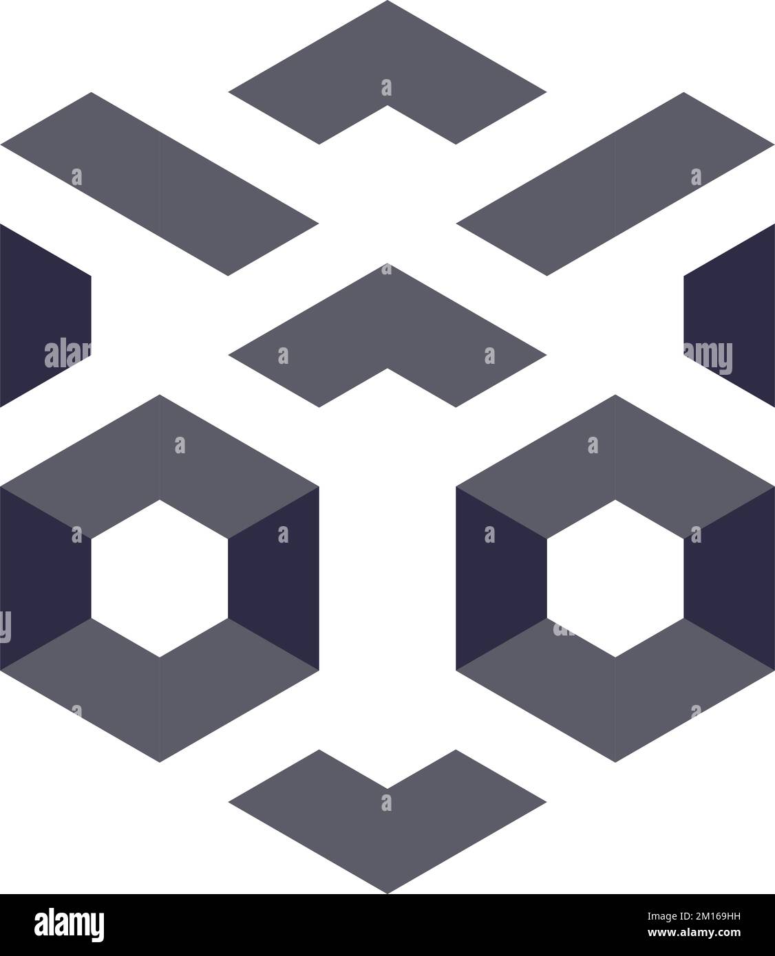 Hexagonal Triangles Logo illusion generative pattern illustration Stock ...