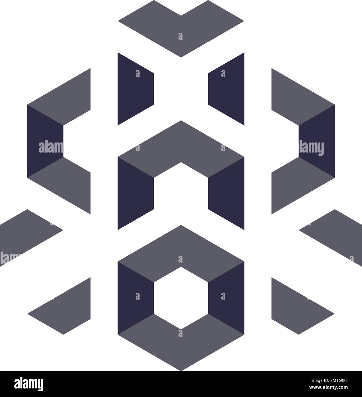 Hexagonal Triangles Logo illusion generative pattern illustration Stock ...