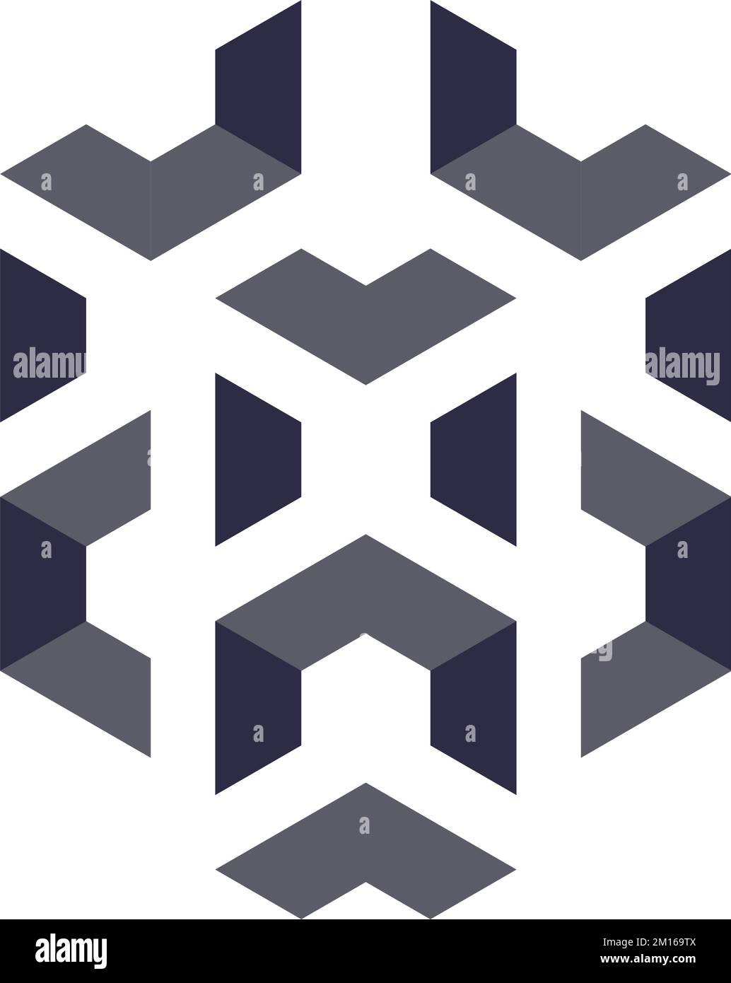 Hexagonal Triangles Logo illusion generative pattern illustration Stock ...