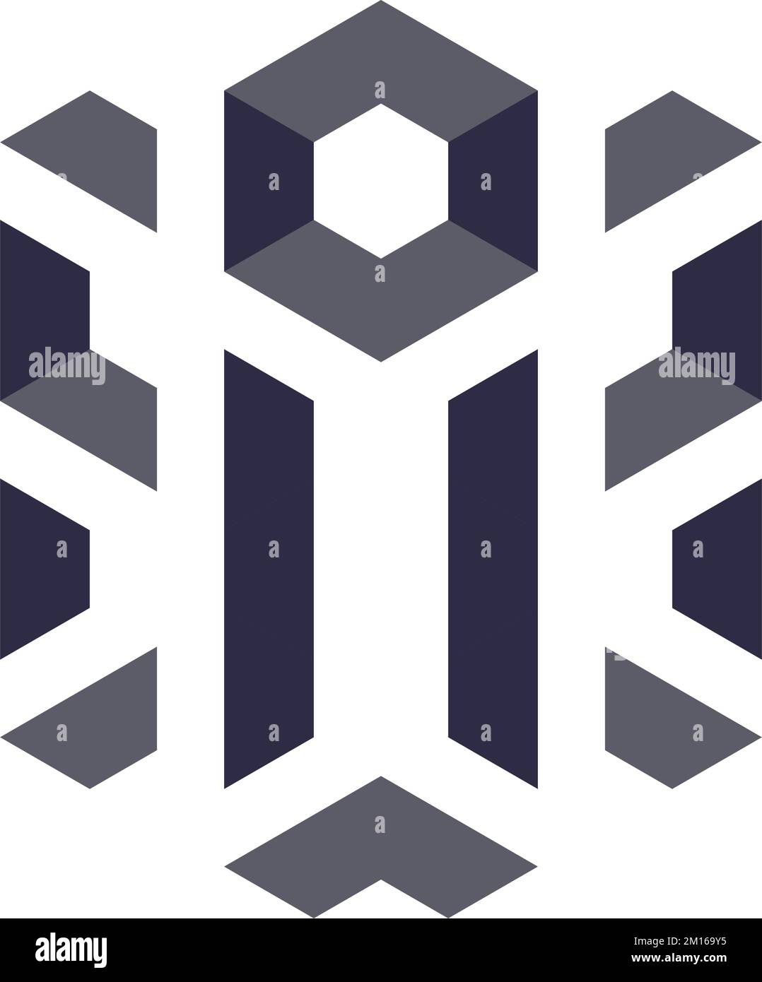 Hexagonal Triangles Logo illusion generative pattern illustration Stock ...