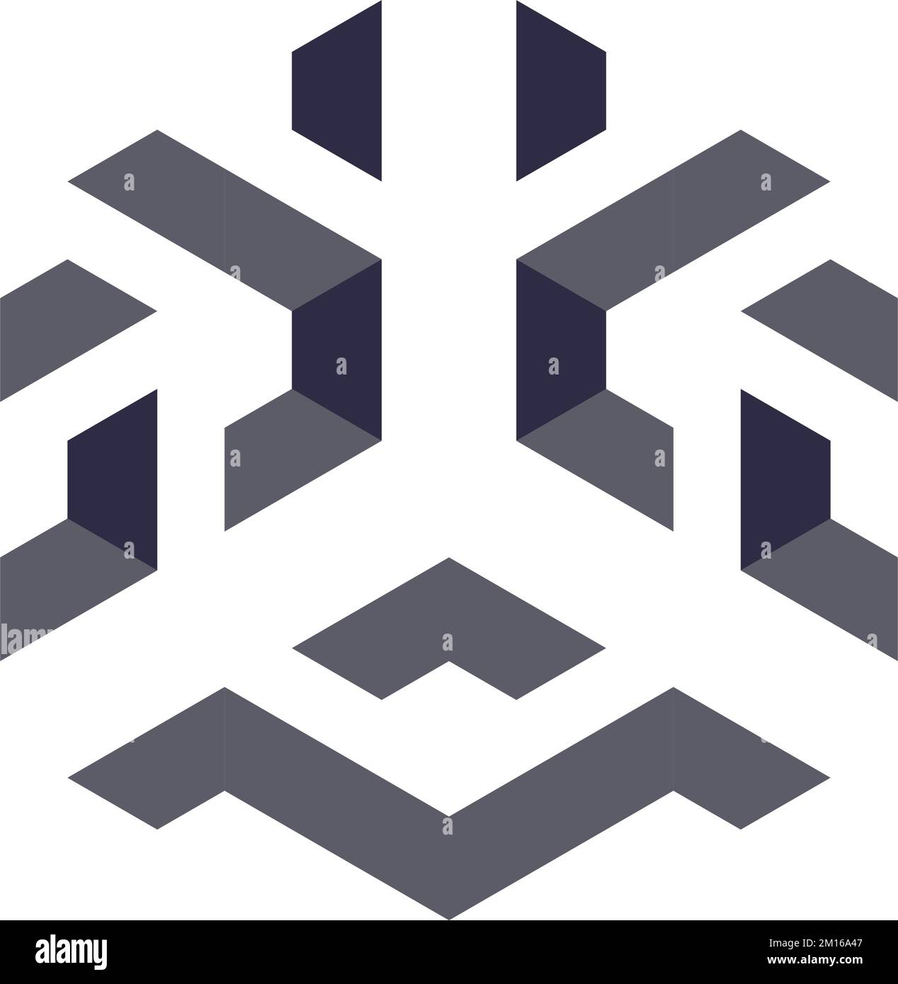 Hexagonal Triangles Logo illusion generative pattern illustration Stock ...