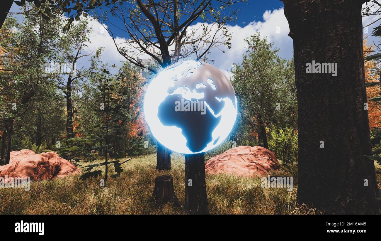 3D Render Background to ecology and sustainable development ...