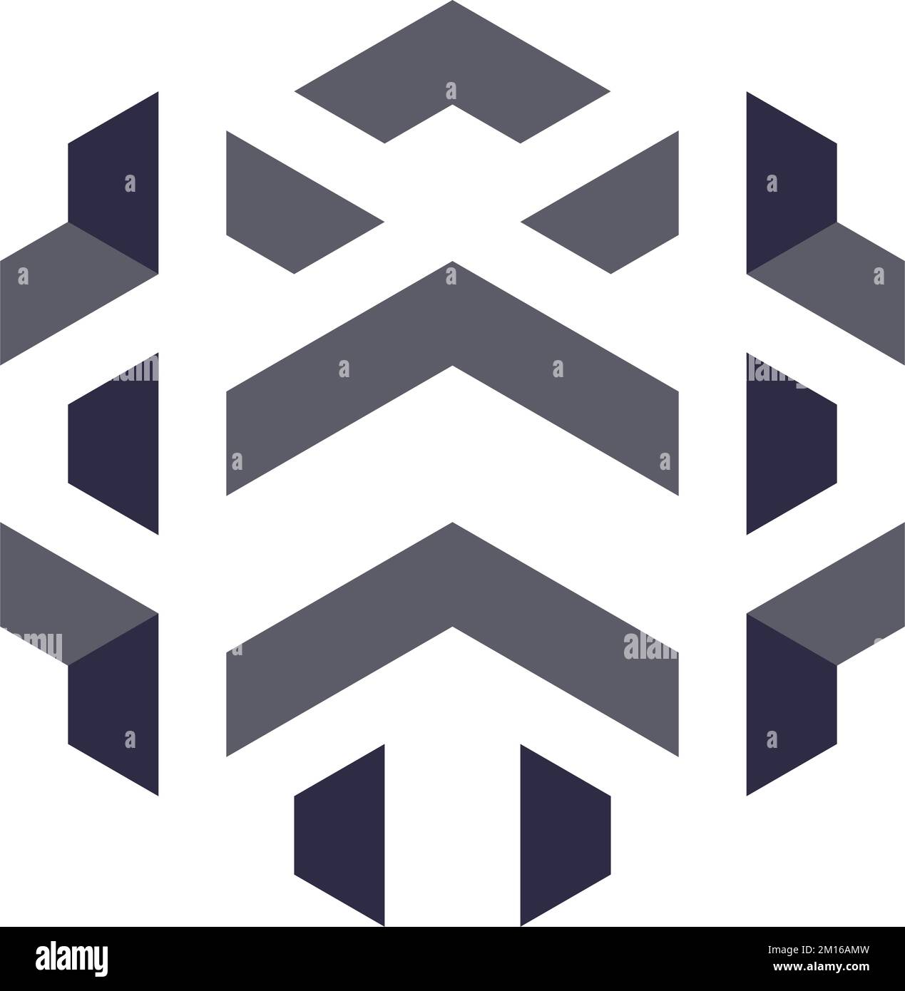 Hexagonal Triangles Logo illusion generative pattern illustration Stock ...