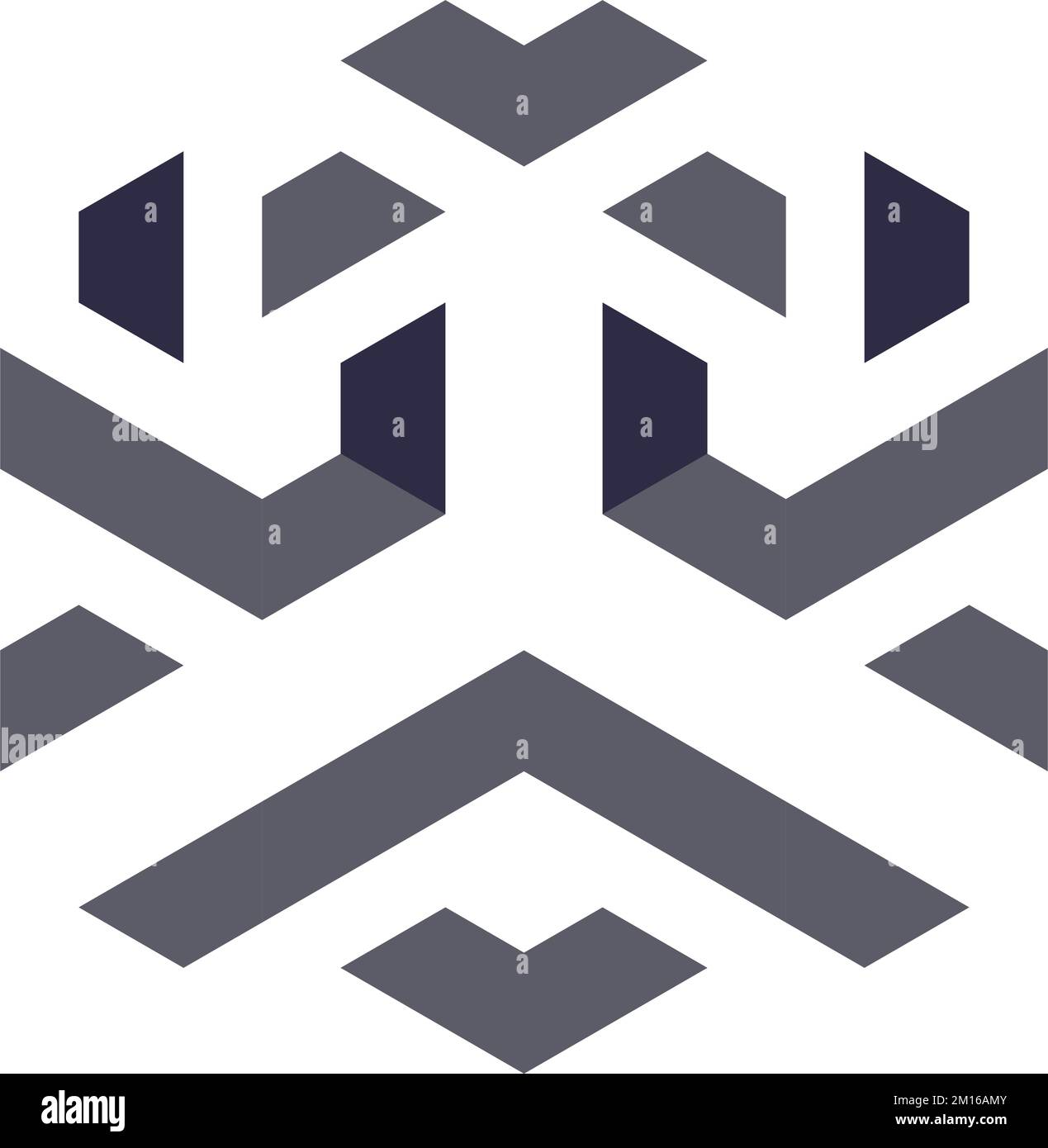 Hexagonal Triangles Logo illusion generative pattern illustration Stock ...