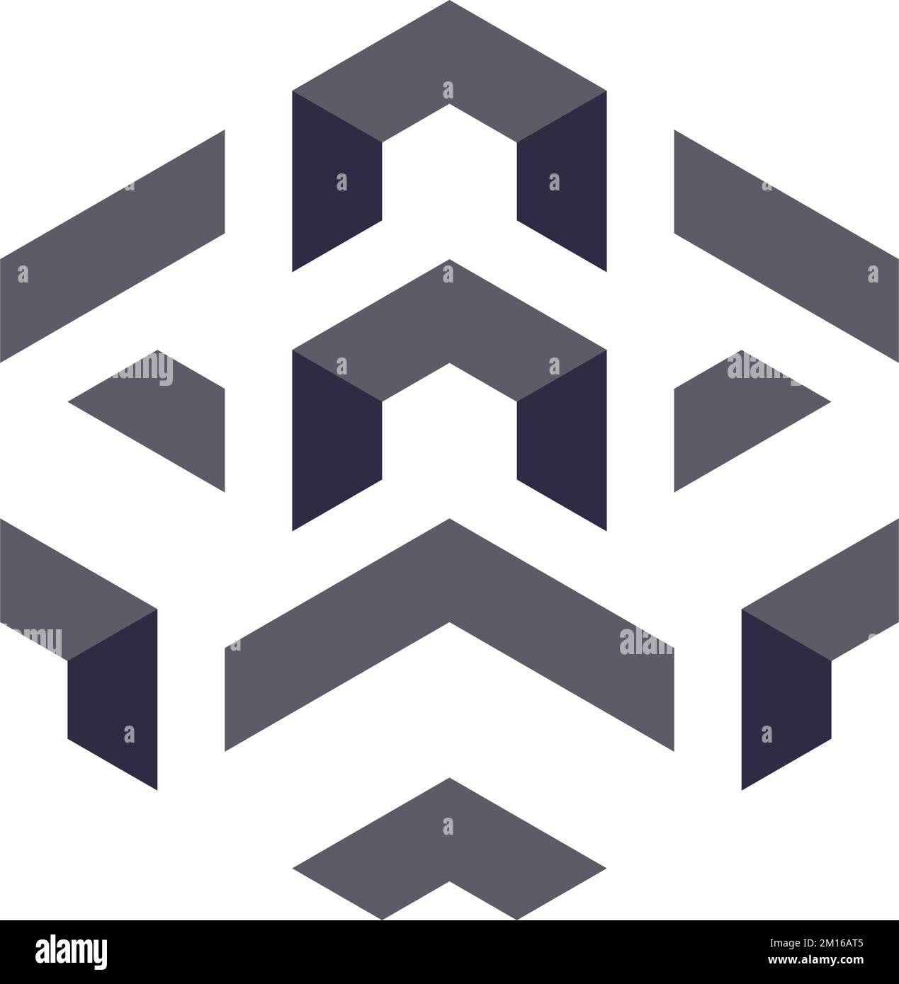 Hexagonal Triangles Logo illusion generative pattern illustration Stock ...