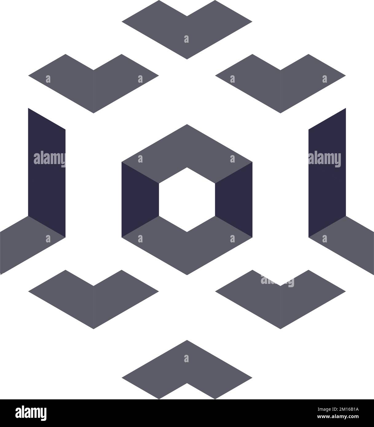 Hexagonal Triangles Logo illusion generative pattern illustration Stock ...