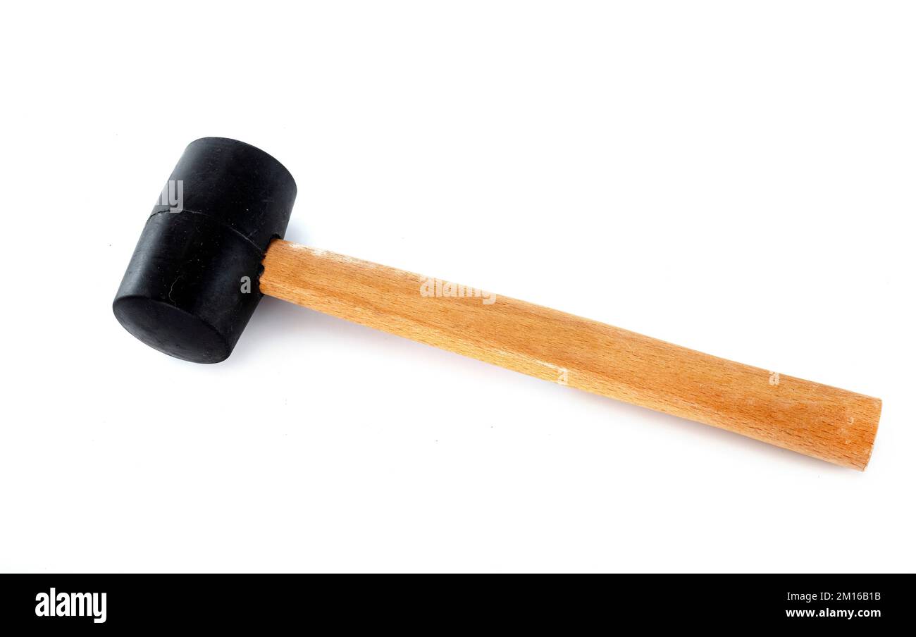 wood hammer in front of white background Stock Photo - Alamy