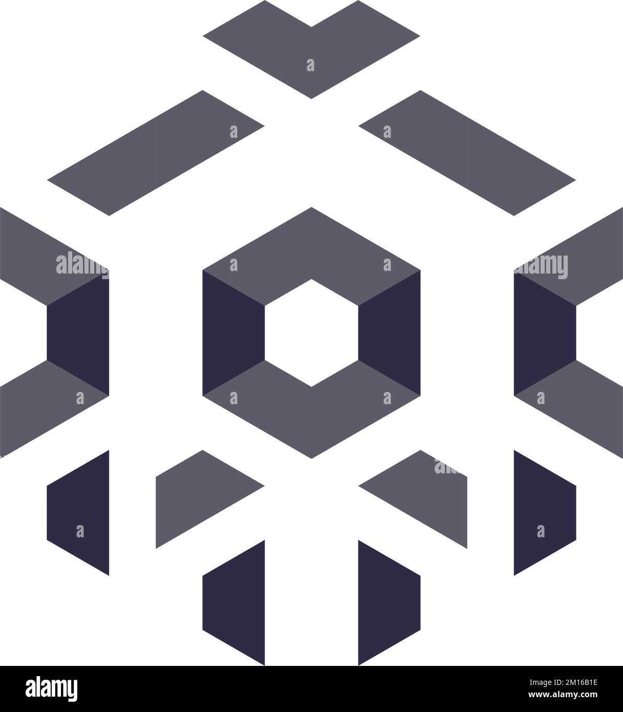 Hexagonal Triangles Logo illusion generative pattern illustration Stock ...