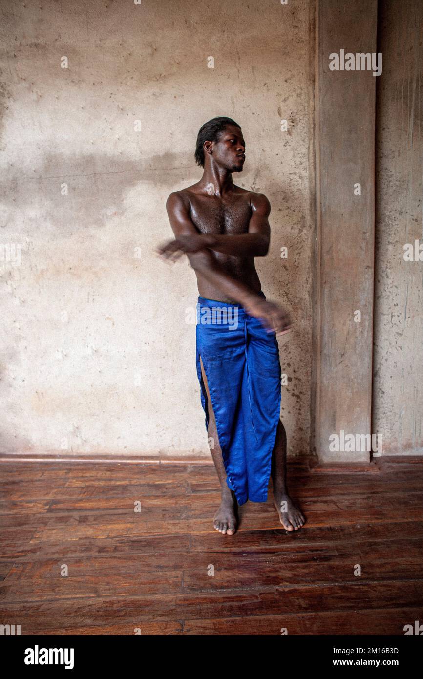 Contemporary dance and dancer doing workout . a young attractive and ...