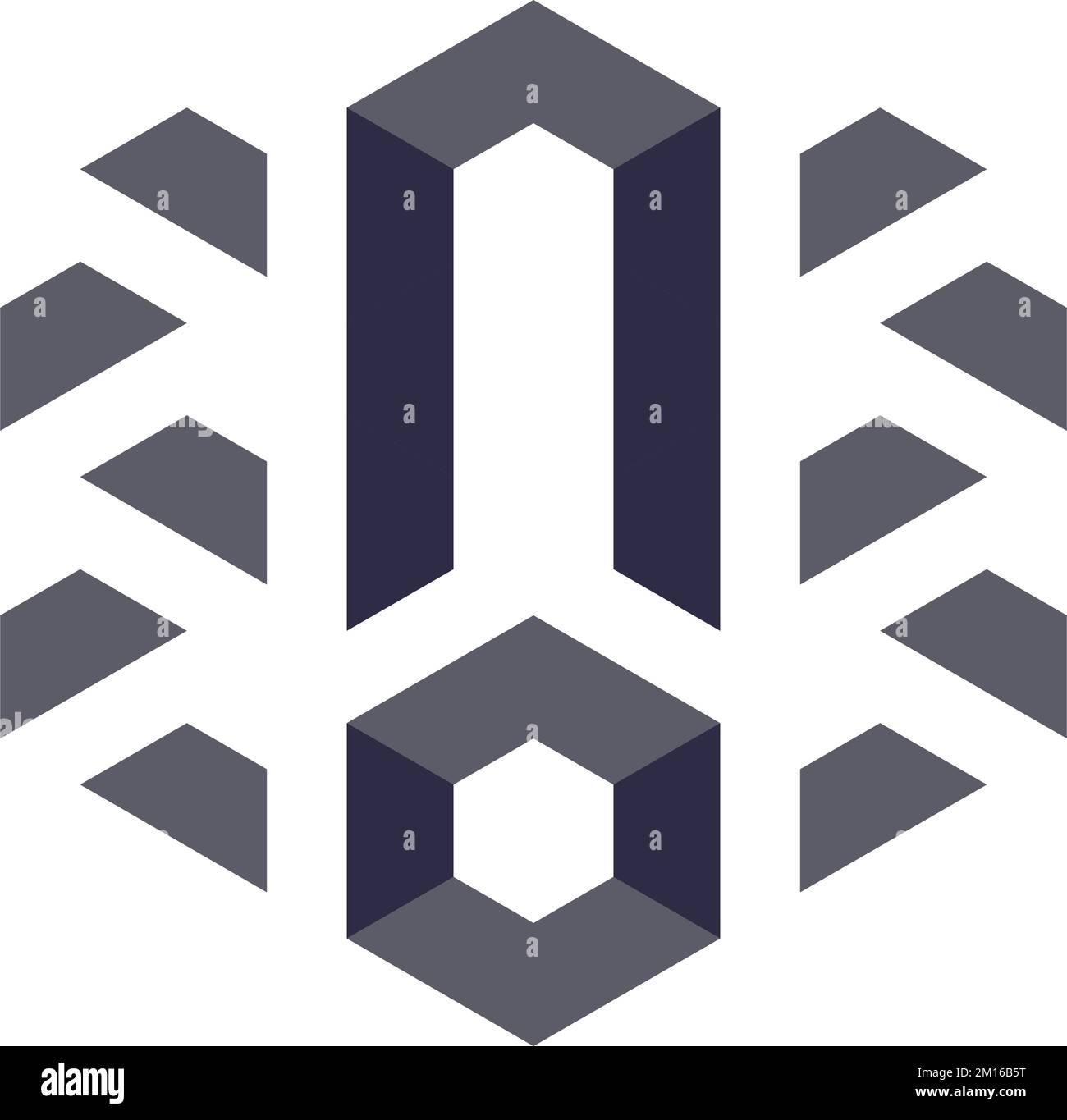 Hexagonal negative space logo Stock Vector Image & Art - Alamy