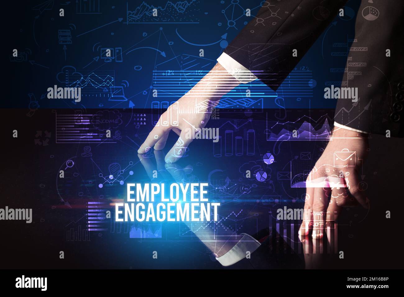 Businessman touching huge screen concept Stock Photo - Alamy