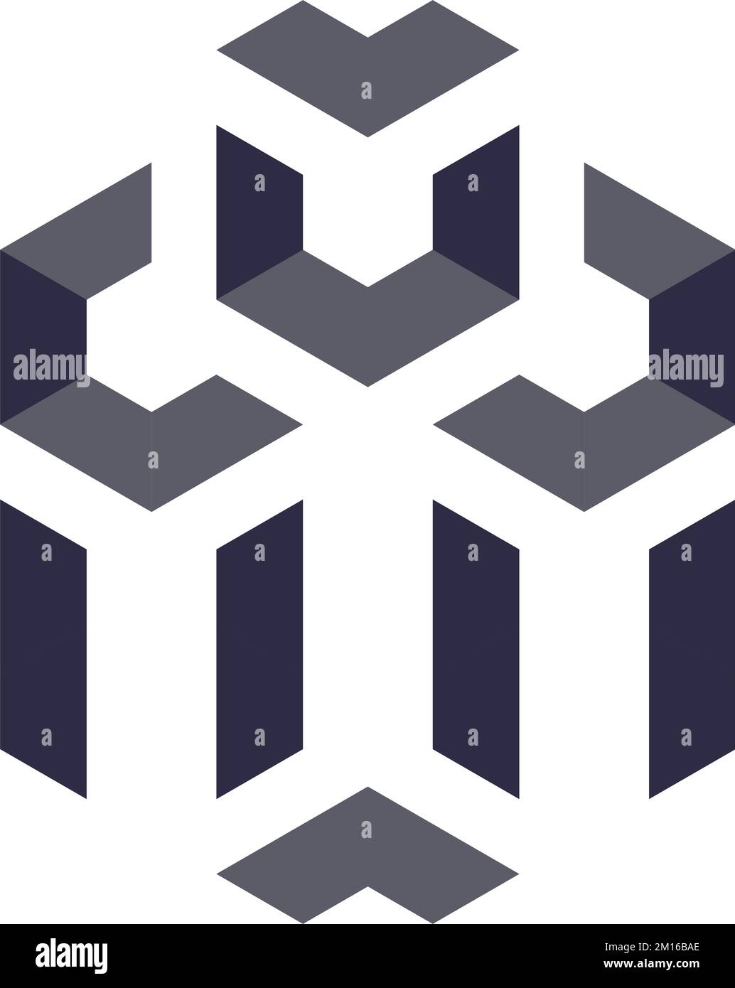 Hexagonal negative space logo Stock Vector Image & Art - Alamy