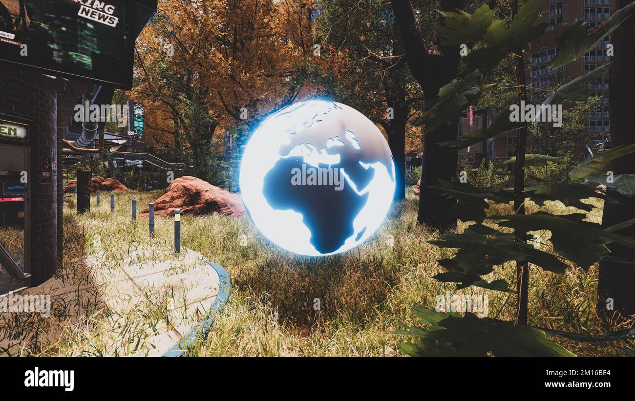 3D Render Background to ecology and sustainable development ...