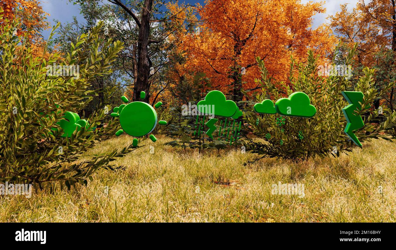 3D Render Background to ecology and sustainable development ...