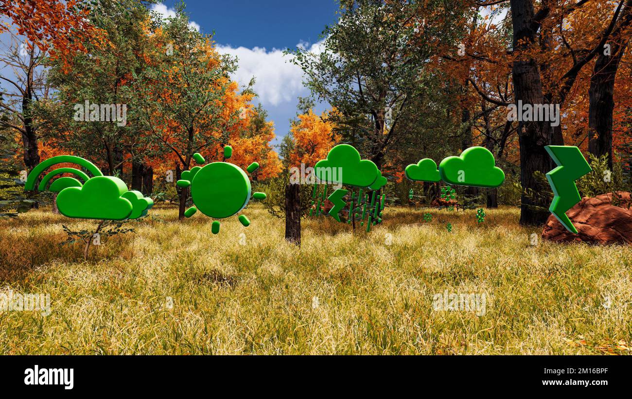3D Render Background to ecology and sustainable development ...