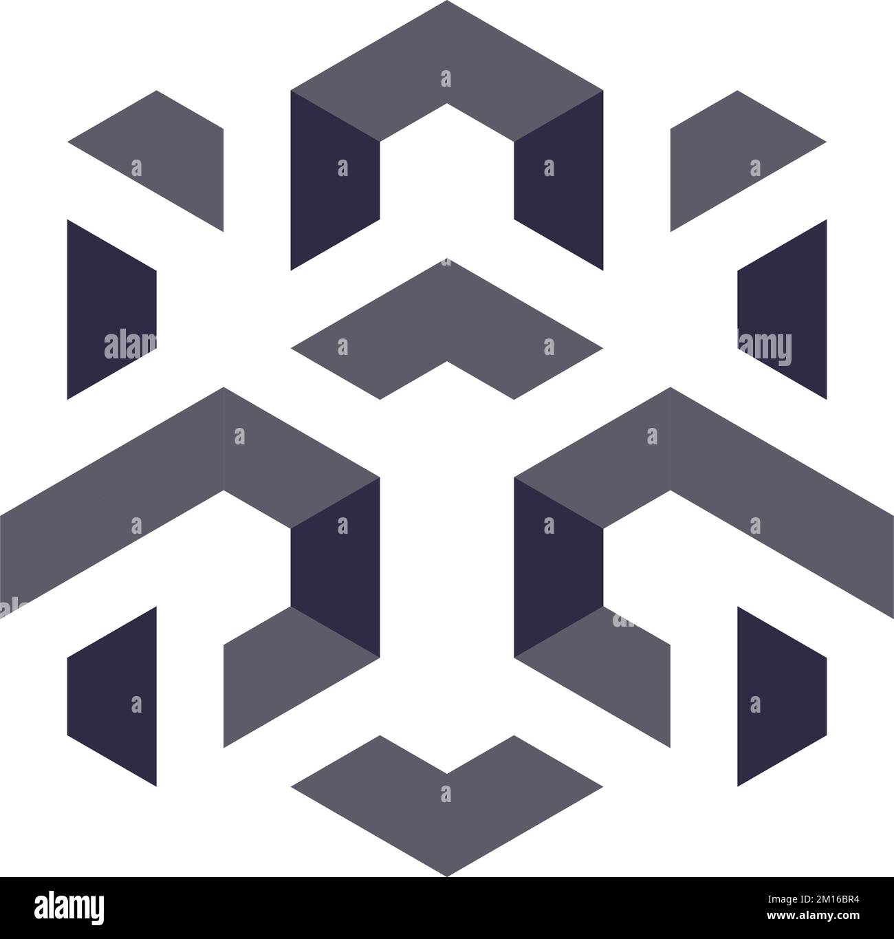 Hexagonal Triangles Logo illusion generative pattern illustration Stock ...