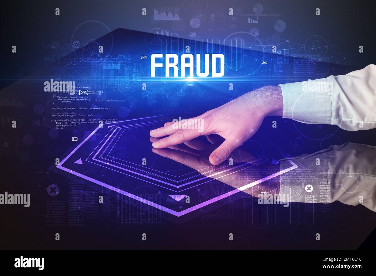 Hand touching digital table concept Stock Photo - Alamy