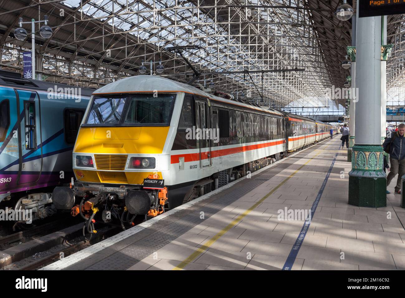 Intercity livery class 90 electric locomotive 90002 hauling an ...