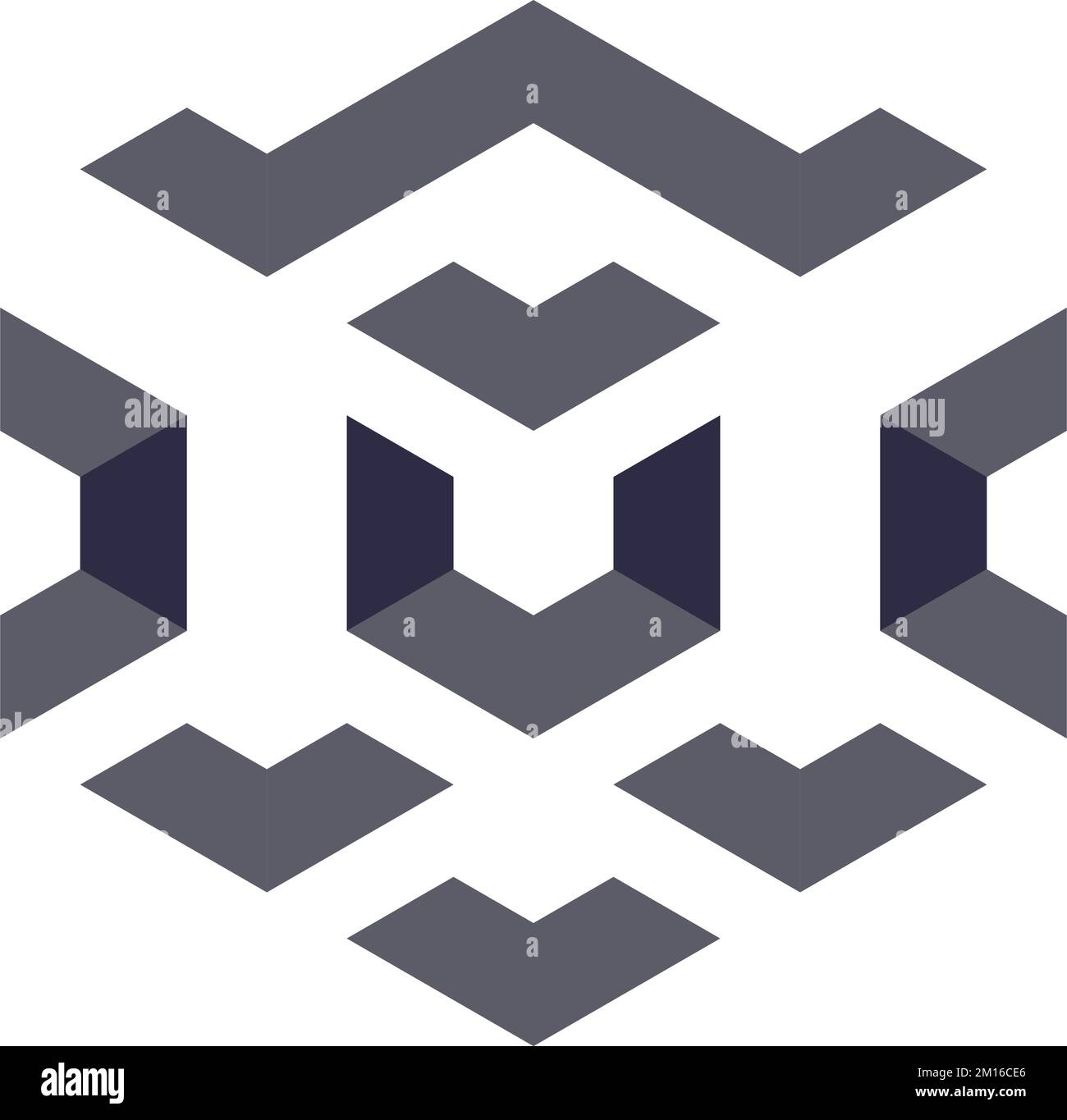 Hexagonal Triangles Logo illusion generative pattern illustration Stock ...