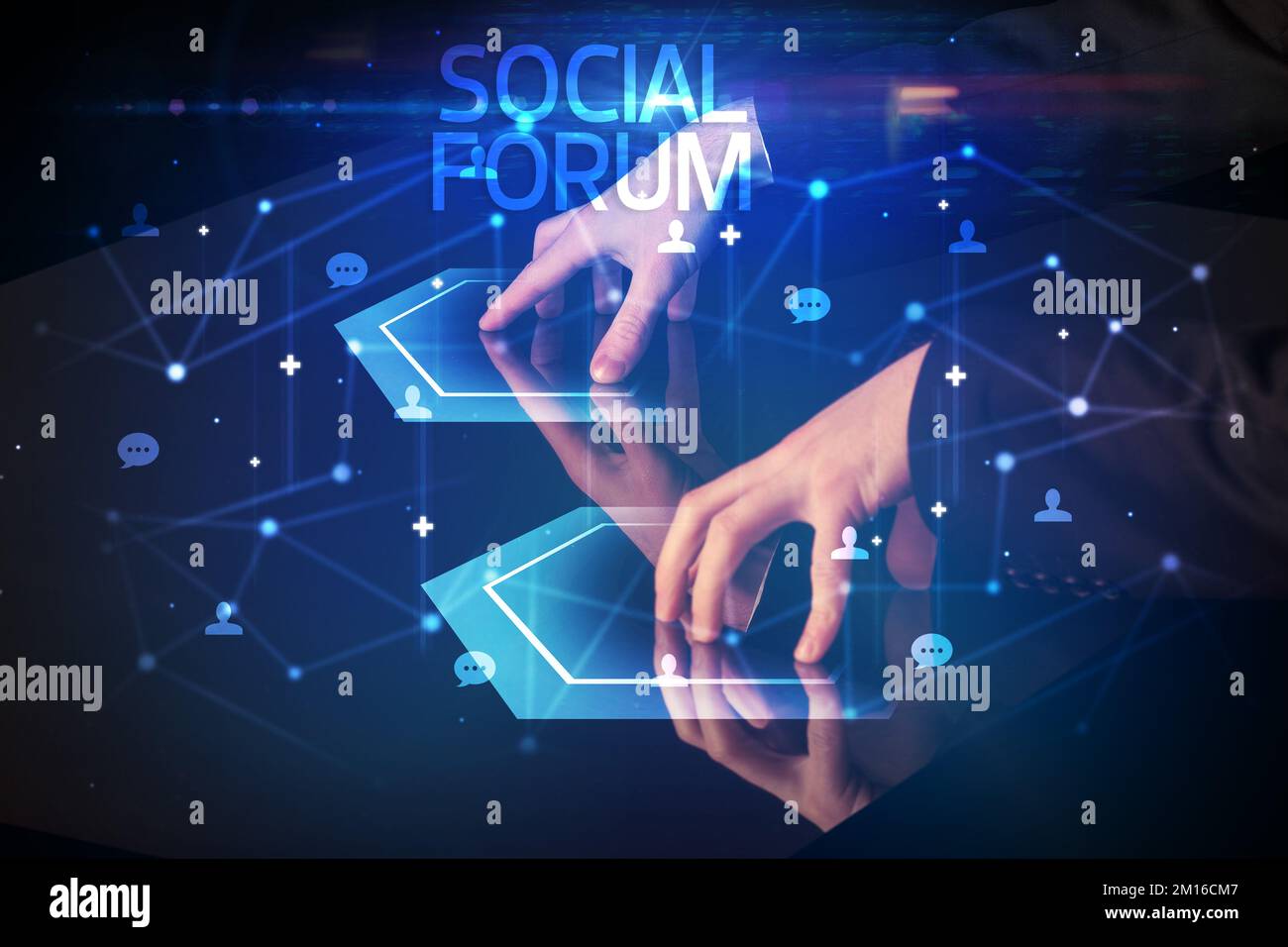Navigating social networking with social icons Stock Photo - Alamy