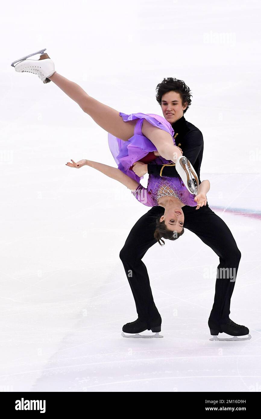 Turin, Italy. 10 December 2022. Darya Grimm, Michail Savitskiy compete ...