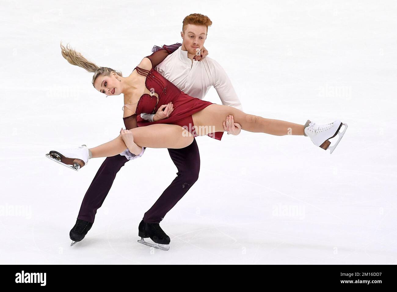 Turin, Italy. 10 December 2022. Nadiia Bashynska, Peter Beaumont of Canada compete in the Junior ...
