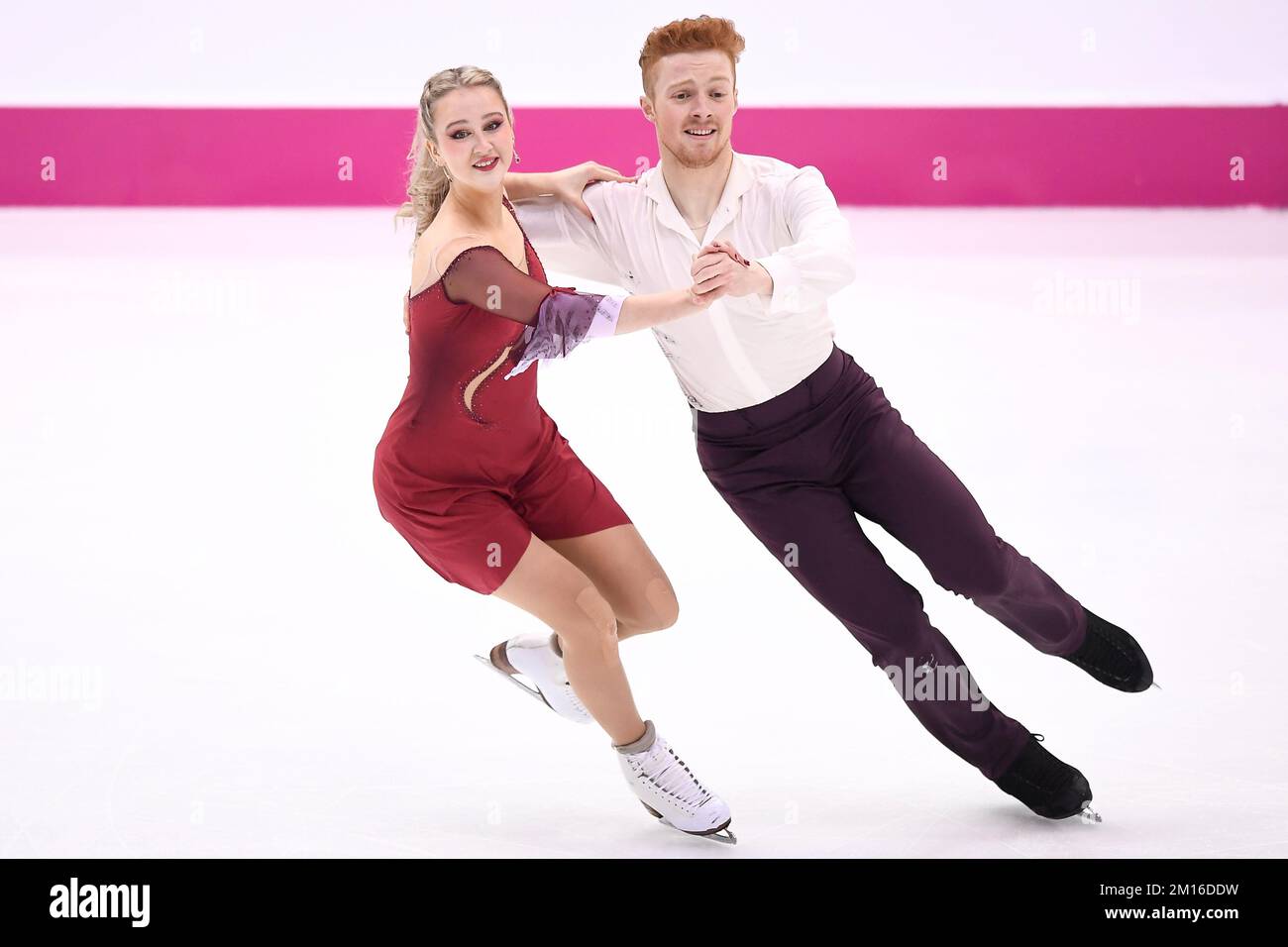 Turin, Italy. 10 December 2022. Nadiia Bashynska, Peter Beaumont of Canada compete in the Junior ...