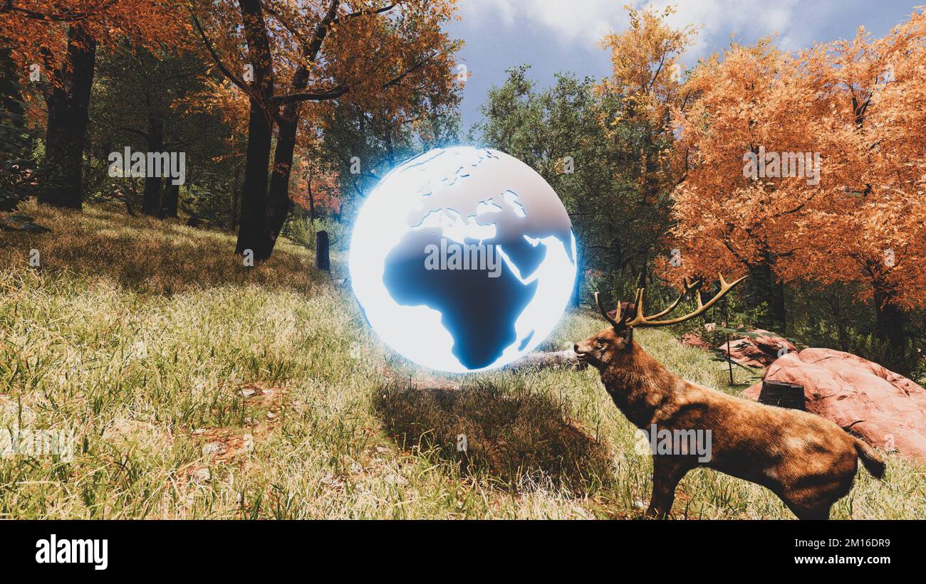 3D Render Background to ecology and sustainable development ...